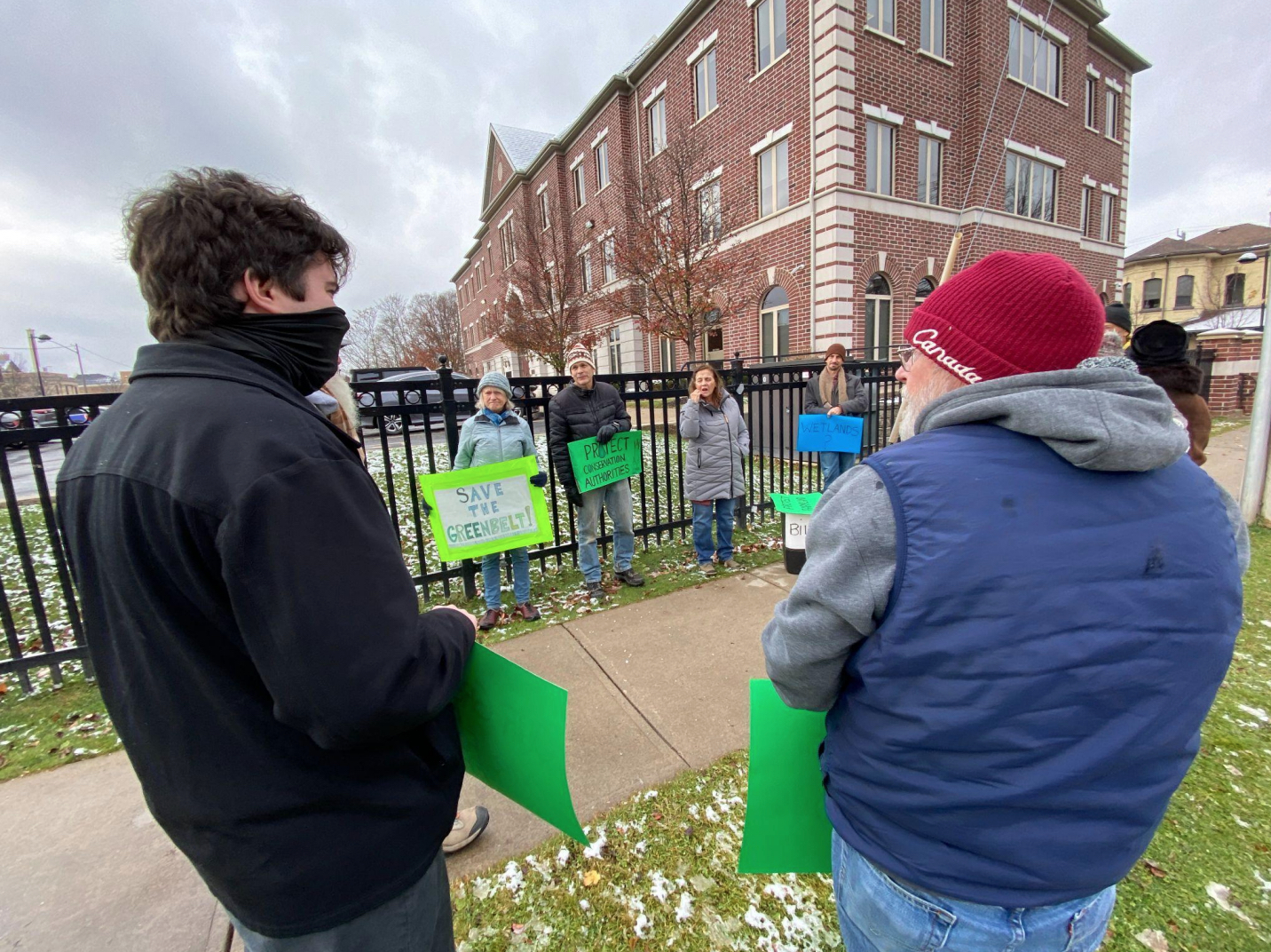 Residents protest Bill 23 at MPP Will Bouma’s office